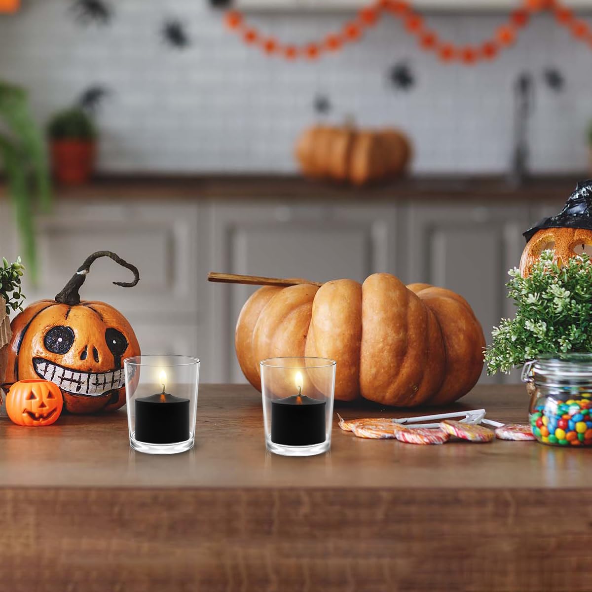 9-Pack 1.25-Inch Black Votive Candles for Halloween β Unscented Small Tealight Candle for Home Decor, Church and Special Occasions