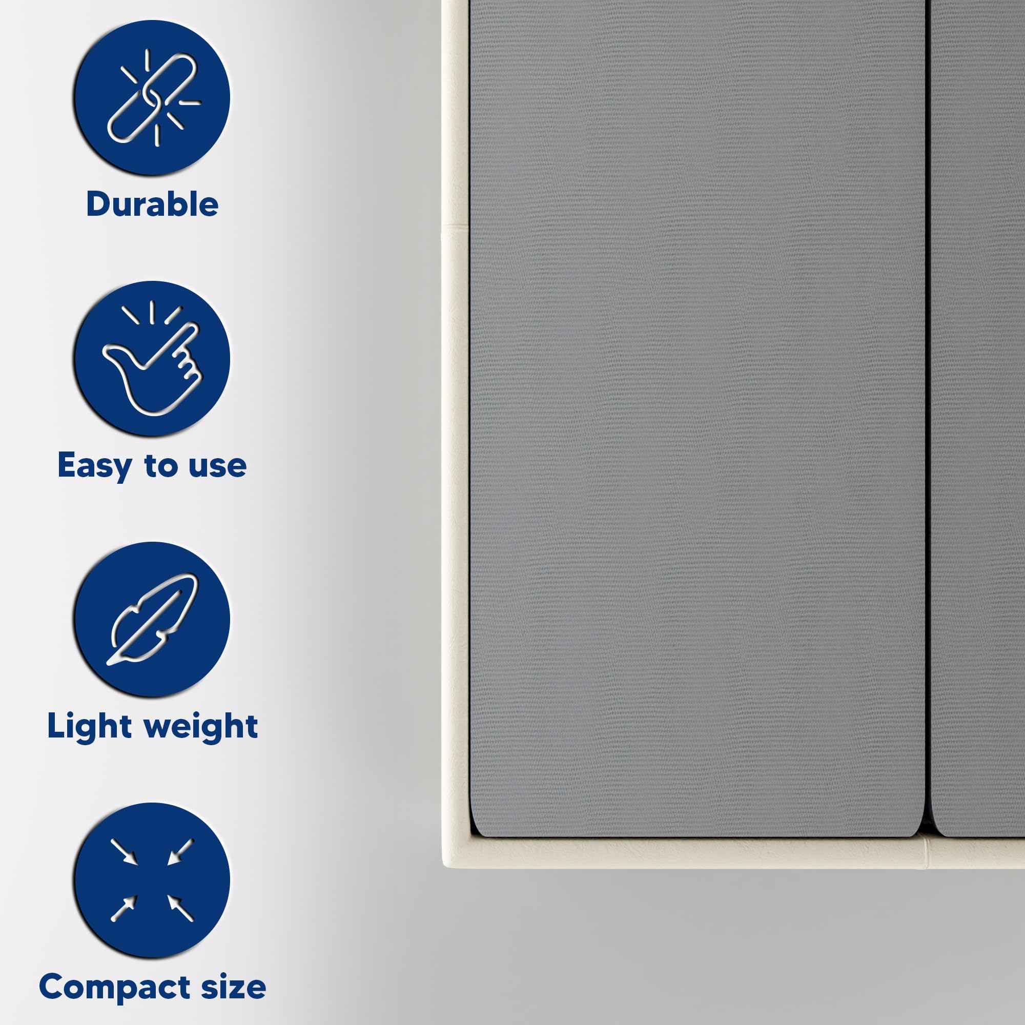 Split Nutan, 1.5-Inch Bunkie Board for Mattress/Bed, Fully Assembled, Improved Comfort and Support, Queen(Fold), Grey
