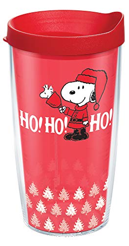 Tervis Peanuts Ho Ho Ho Christmas Holiday Made in USA Double Walled Insulated Tumbler Travel Cup Keeps Drinks Cold & Hot, 16oz, Classic
