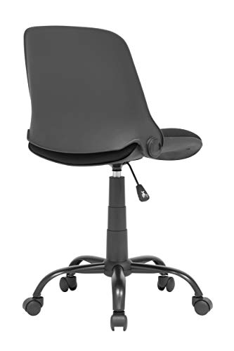 Calico Designs Back, Modern, Swivel, Office Contoured Folding Task Chair, Black/Black, 22"W x 22"D x 37.5"