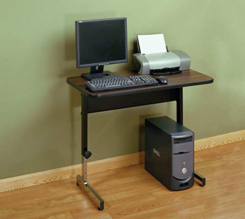 Calico Designs Adapta Height Adjustable Office Desk, All-Purpose Utility Table, Sit to Stand up Desk Home Computer Desk, 23" - 32" in Powder Coated Black Frame and 1" Thick Walnut Top, 36 Inch, Black/Walnut