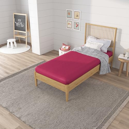 NapQueen 5 Inch, Twin Mattress, Memory Foam Pink Mattress - Medium Feel - CertiPUR-US Certified - Twin Bed Mattress in a Box, Breathable Soft Fabric Cover