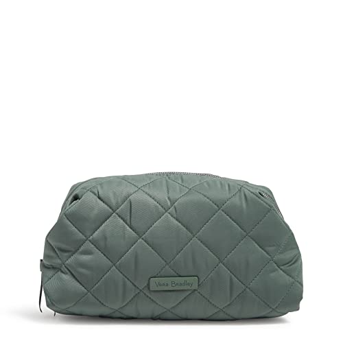Vera Bradley Women's Performance Twill Medium Cosmetic Makeup Organizer Bag, Olive Leaf, One Size