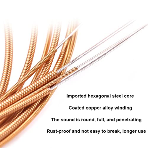 2 Set of 6 Guitar Strings Replacement Steel Strings Set Acoustic Guitar Strings Part Steel Core Classic Folk Electric Guitar Copper Alloy Wound