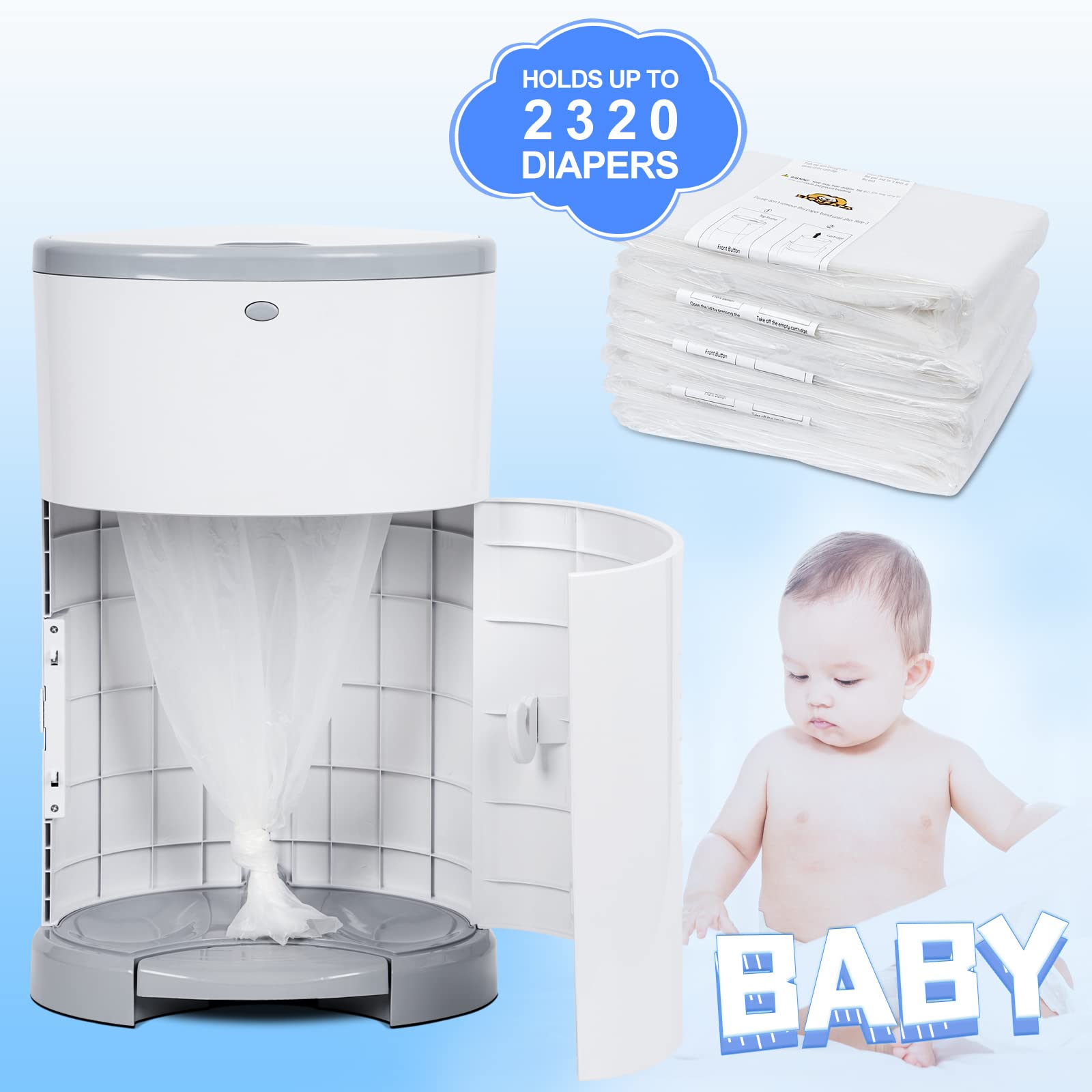 Lionpapa Refills Compatible with Dekor Plus Diaper Pails,4 Pack