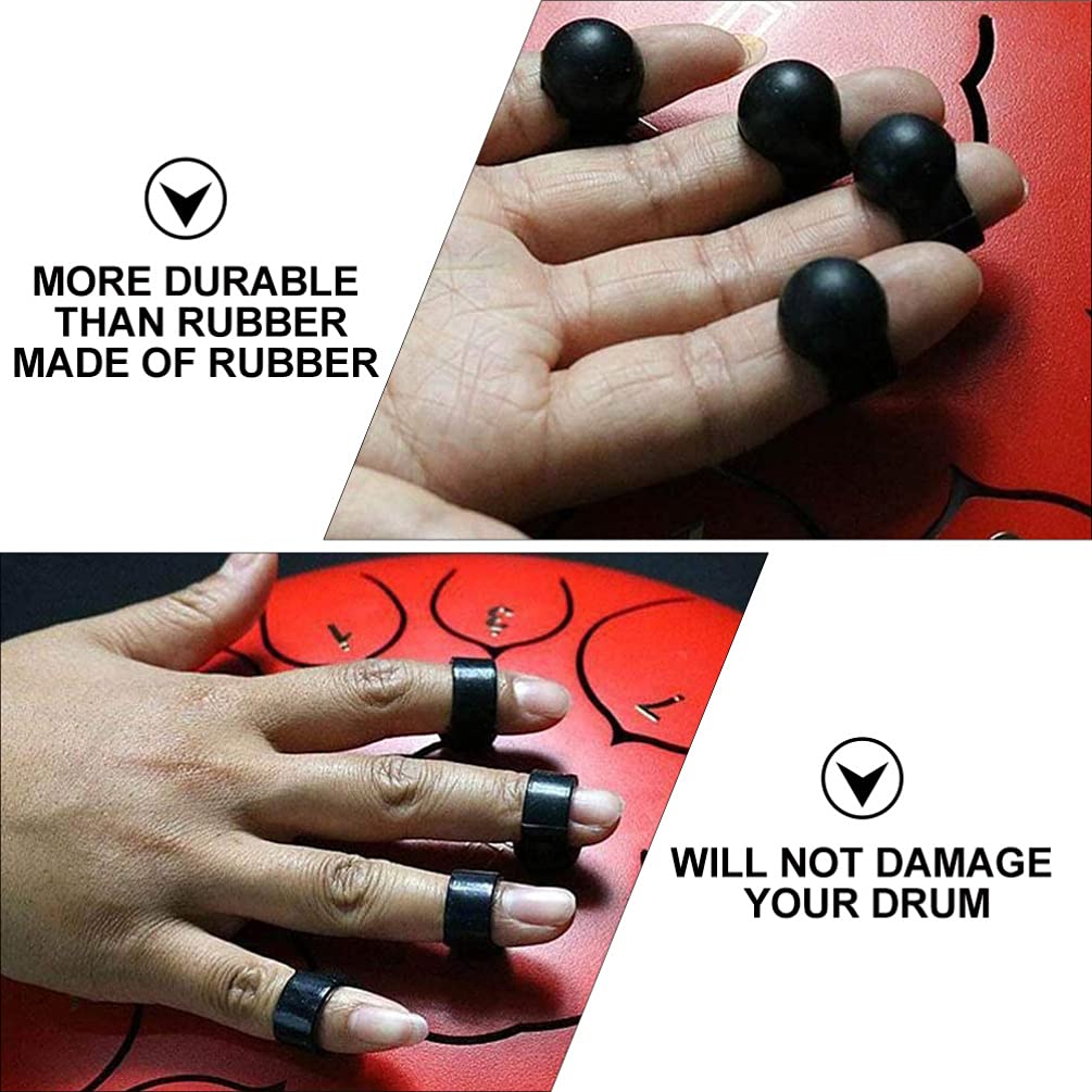 8pcs Tongue Drum Finger Picks Knocking Finger Sleeves Silicone Rubber Finger Cover for Handpan Percussion Instrument Accessories