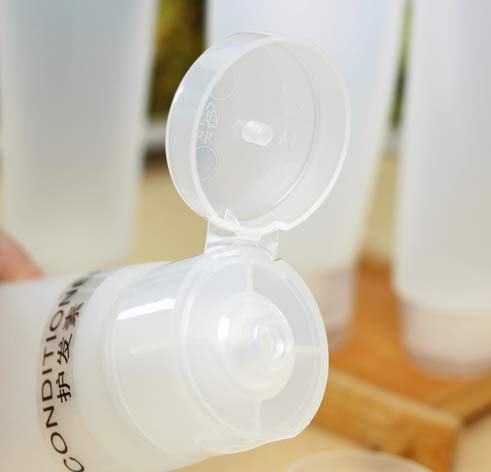 LASSUM 10 PCS Refillable Empty Plastic Squeeze Soft Tubes Bottle,Flip Cap Bottle Cosmetic Cream Lotion Shampoo Travel Containers (30ML)