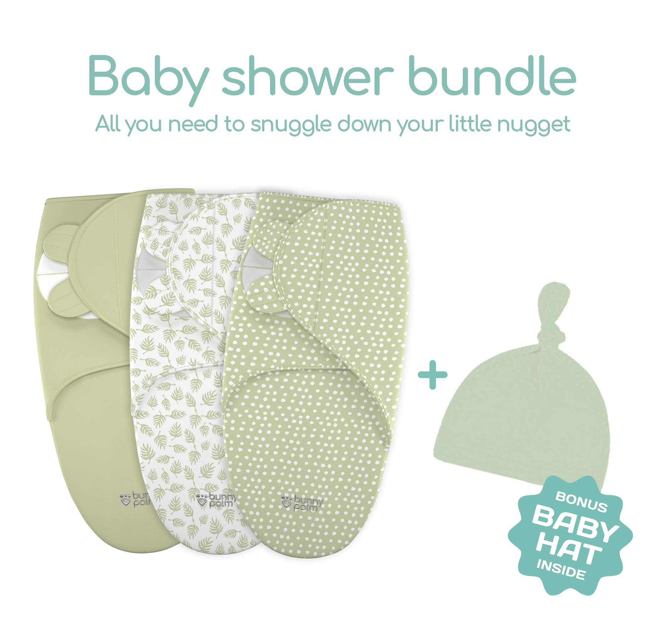 Swaddle Blanket for Baby, Newborn Boy or Girl Adjustable Sleepsack, Unisex, Organic Cotton Swaddle Wrap Set 3 Bags in Pack for Infant, Soft Blankets with Baby Hat