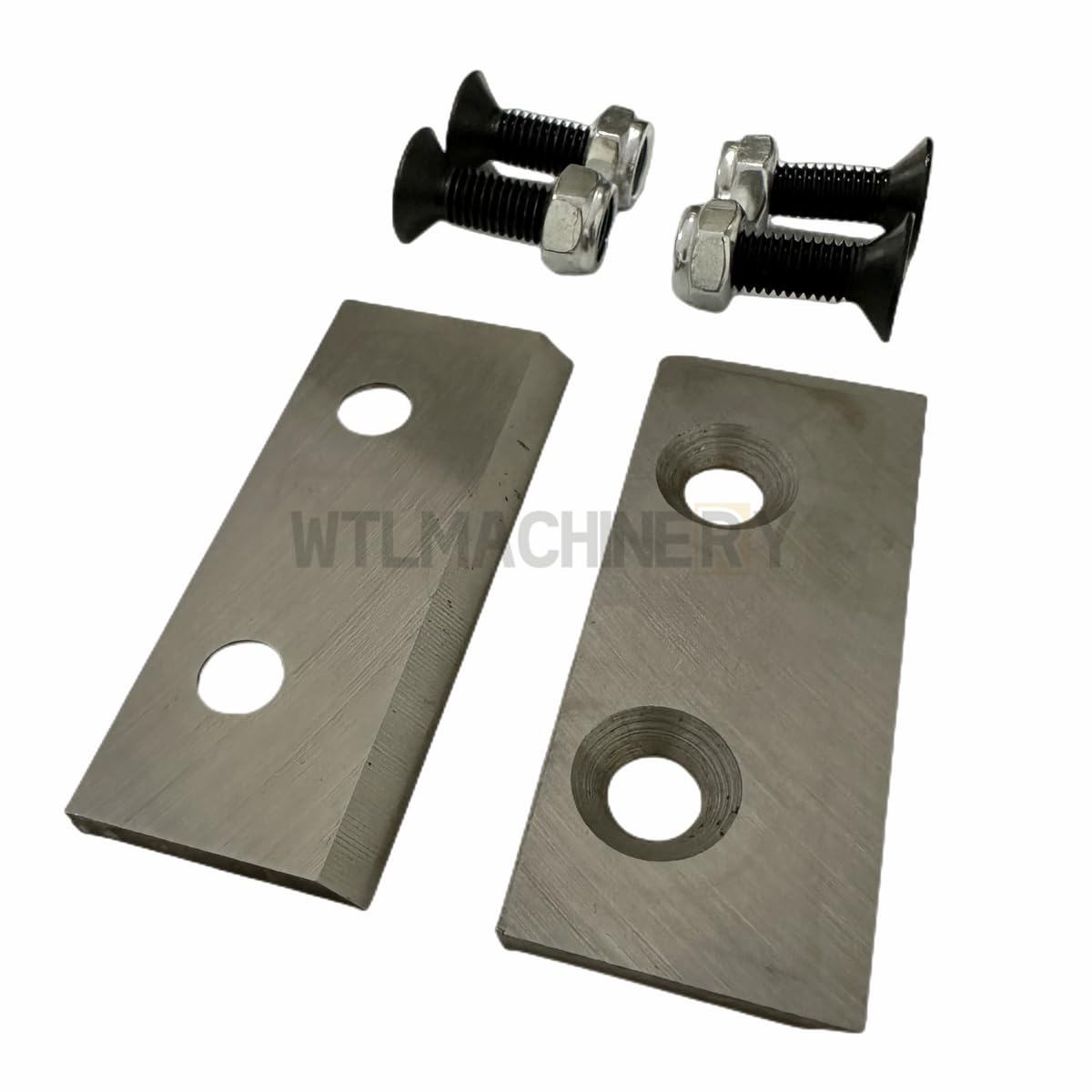 2 Sets Garden Shredder Chipper Blades (4pcs) + Screws (8pcs) Wood Chipper Knives for Wood Chipper Machine Replacement Part Hole Pitch: 39mm