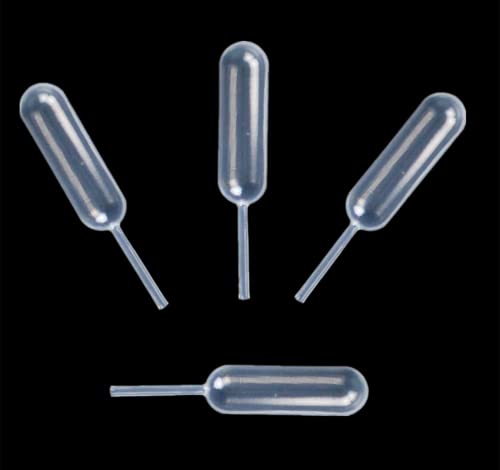 Pack of 50pcs 4ml Assorted Shape Plastic Transfer Pipettes Eye Dropper (Rectangular)
