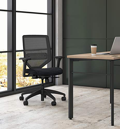 HON HONSVM1ALC10TK Solve Mid Task Chair with Mesh Back and Adjustable Lumbar Support, in Ink (HSLVTMMKD), Black