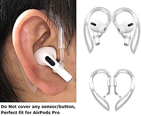 JNSA [Never Lose Your Air Pods Pro] Anti Slip Set , Sport Ear Hook Compatible with Air Pods Pro + Air Pods Pro Earbuds Ear Hooks Cover + Strap Compatible with Air Pods Pro [3in1] (White)