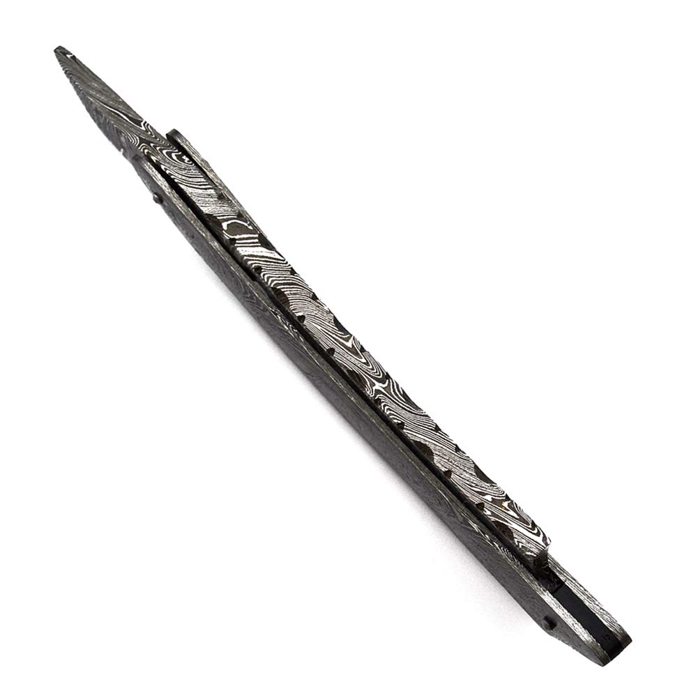 Hand Made Damascus Steel Straight Razor Folding Razor With Shaving Ready Classic Barber Blade Edge, Men Straight Razor, Leather Case + Strop, Close Shave, Great Gift R-25