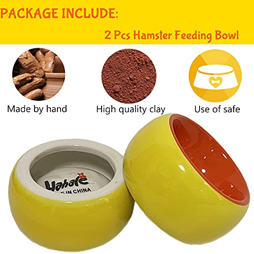Tfwadmx 2 Pcs Hamster Food Bowl, Small Animals Ceramic Feeding Water Dish for Guinea Pig Rat Hedgehog Rabbit Gerbil Mouse Rodent