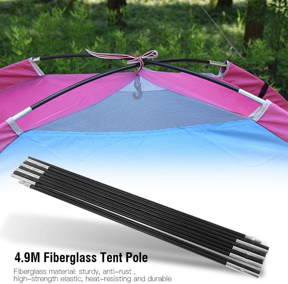 4.9M Tent Poles Replacement for Tarp, Multi Sections Foldable Adjustable Fiberglass Tarp Poles for Camping Backpacking,Lightweight Replacement Tent Poles