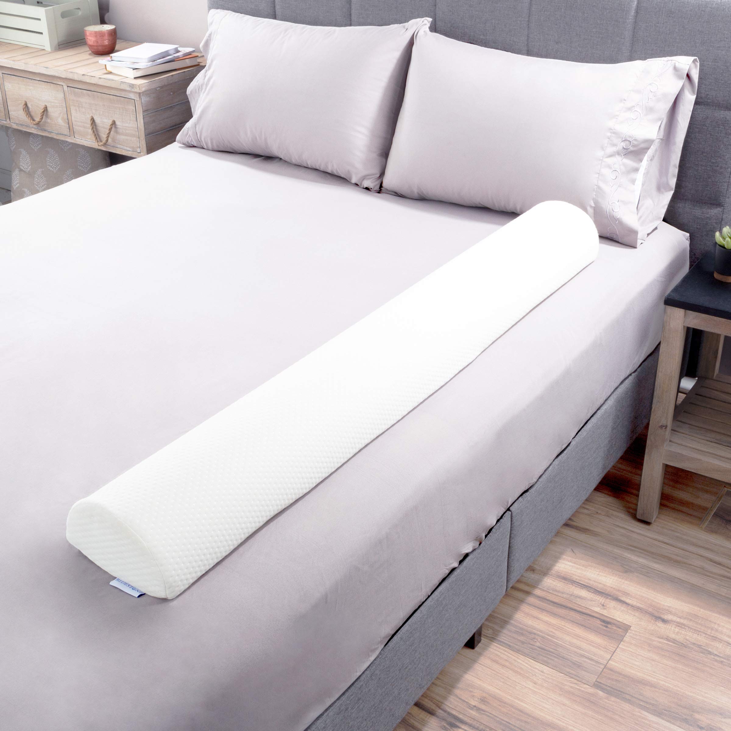 Toddler Bed Bumper – Kids Safety Sleep Guard Foam Mattress Barrier Cushion for Twin, F/Q and King Beds – Waterproof Washable Cover by Bluestone