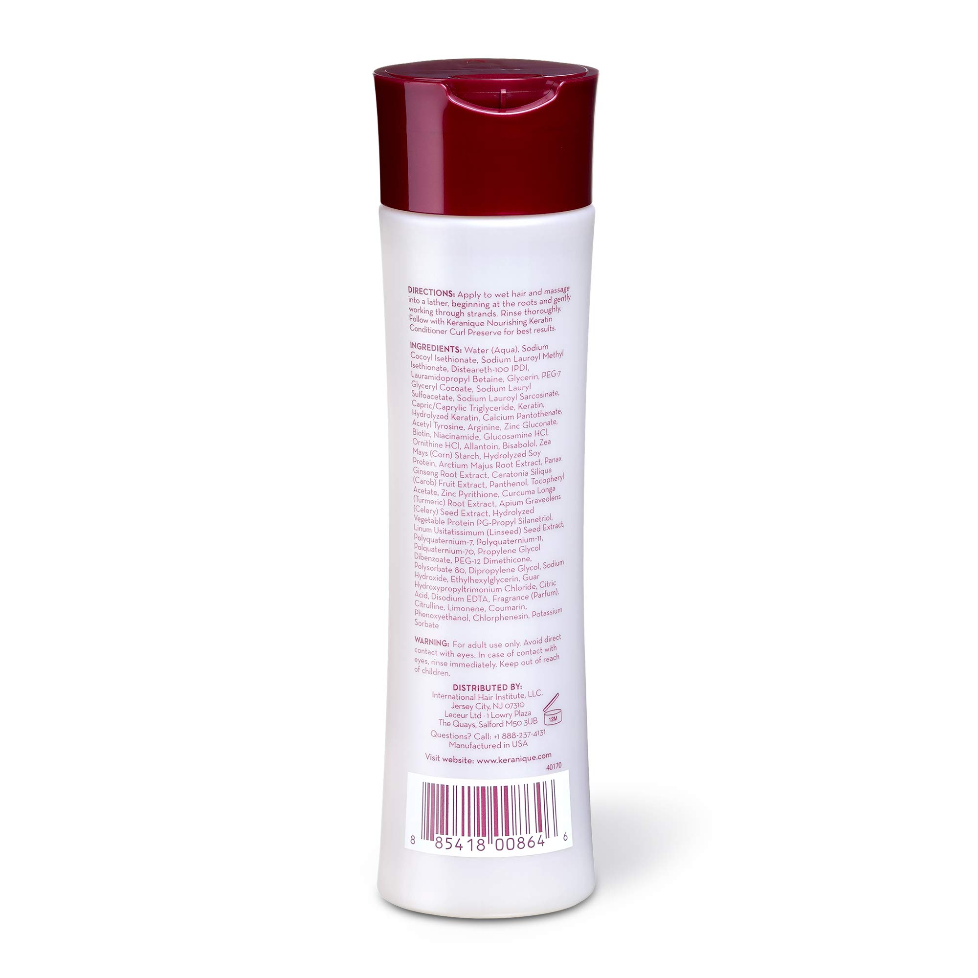 Keranique Curl Preserve Shampoo for Curly Hair, Textured Hair, 8 Fl Oz