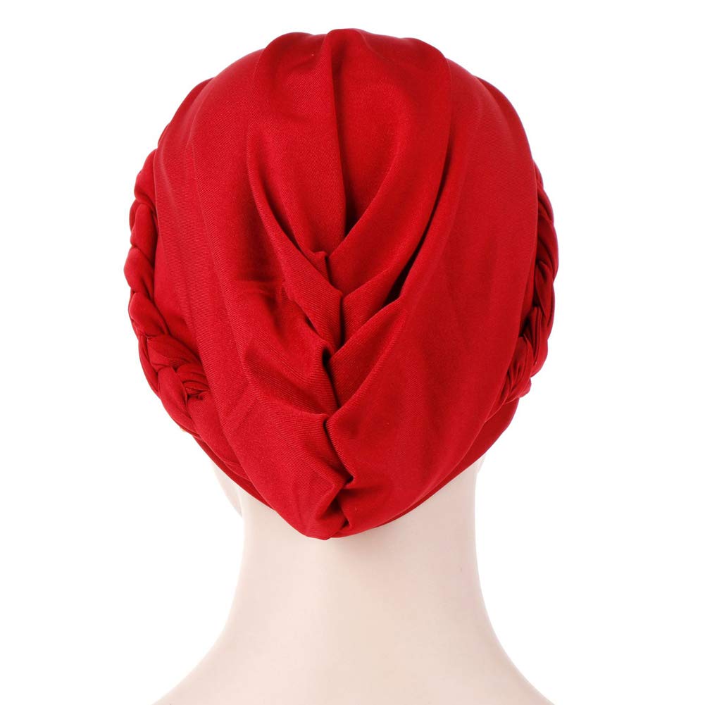 3 Packs Women Turban,Colorful Floral Printed One Plait Elegant Stretch Turban Head Wrap for Cancer Chemo