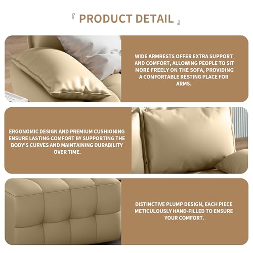 SILKIR Modular Convertible Sofa with Chaise Living Room Loveseat Couch Sectional, Polyurethane, 4seat L-Shape-1 Mustard Gold