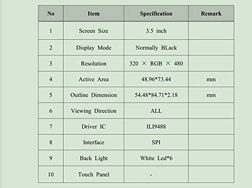 SANZAMELIN 3.5-inch TFT LCD 320 X480 Resolution SPI Interface IPS Full View with capacitance TP Touch Screen