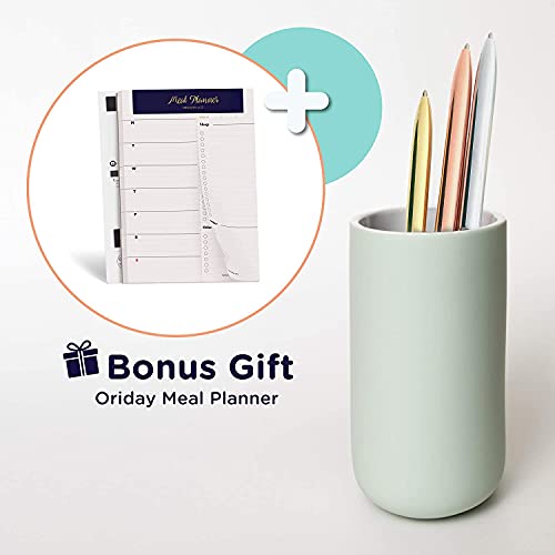 Oriday Chrome Ballpoint Slim Pens Set of 4 - Lightweight Metal Ball Point Pen in Black Ink Gift Box for Wedding, Student Gift, Bridal Shower (Gold, Black Ink)