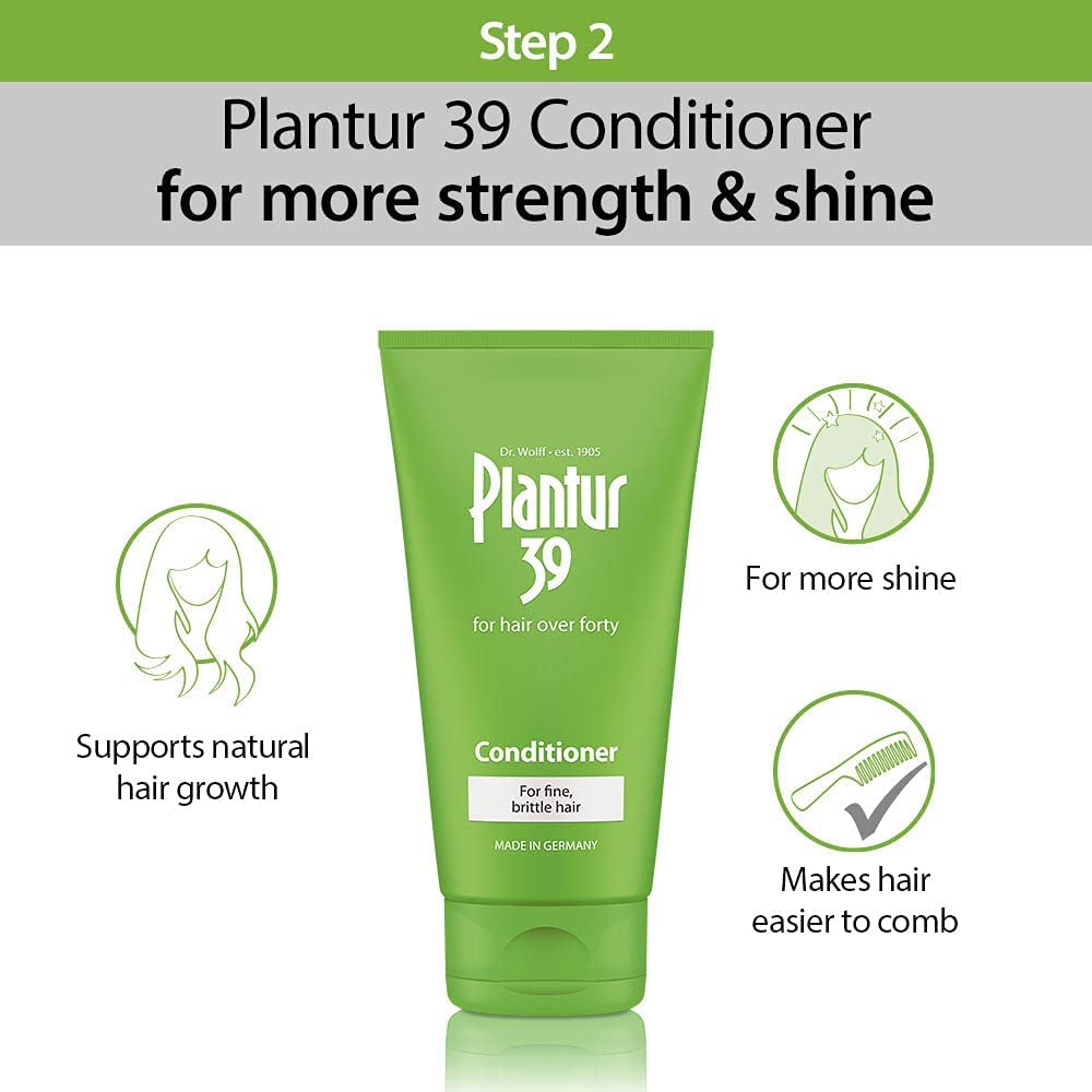 Plantur 39 Phyto Caffeine Women's 3 Step System for Fine, Thinning Natural Hair Growth - Shampoo, Conditioner, Tonic