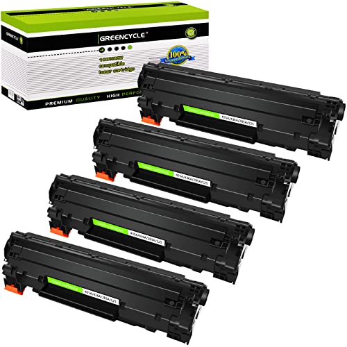 greencycle Compatible Toner Cartridge Replacement for Canon 125 3484B001AA 125 CRG 125 C125 for ImageClass LBP6000 LBP6030w MF3010 Laser Printer (Black,4 Pack)
