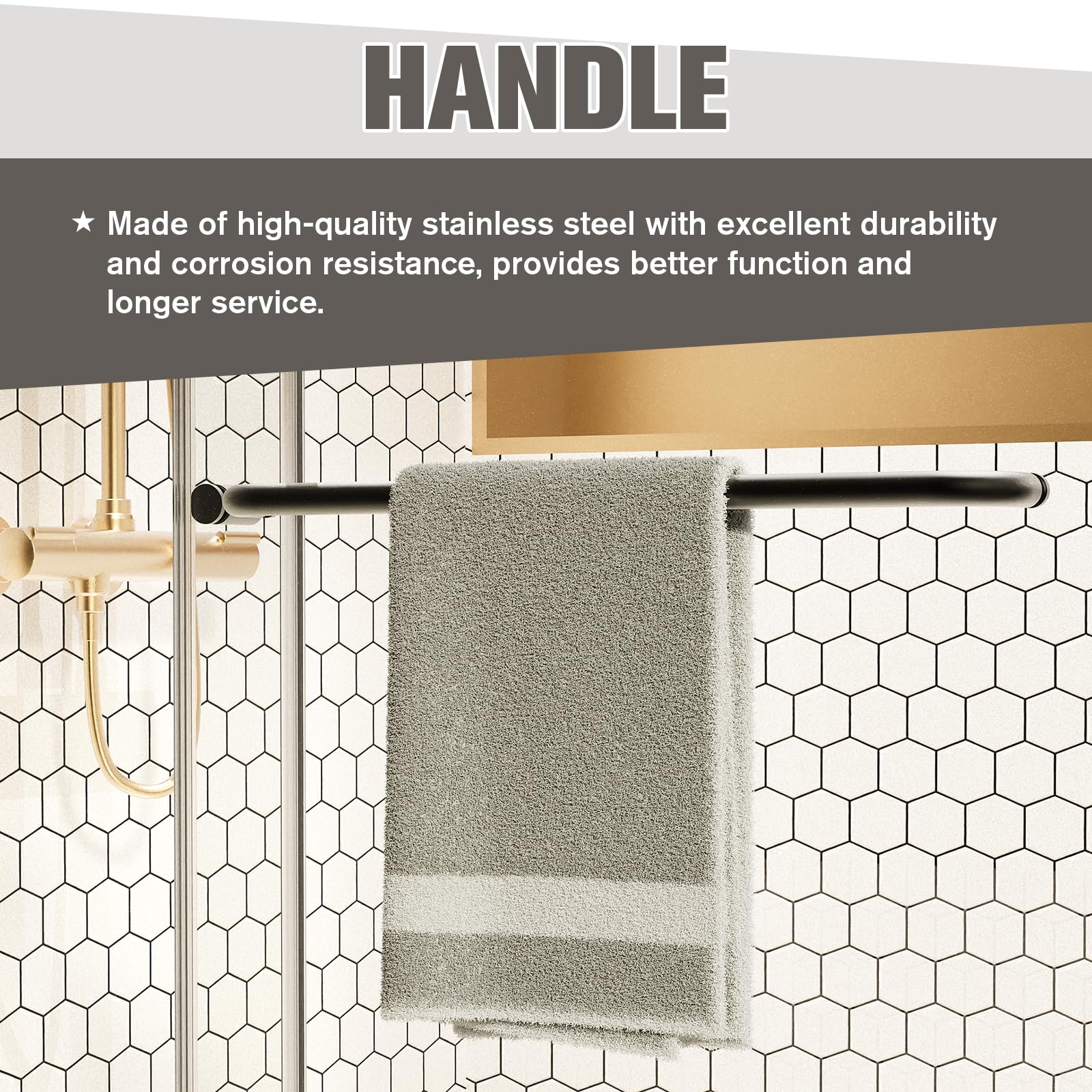 44-48 in. x 72 in. Sliding Shower Door, Adjustable Semi-Frameless Bypass Shower Door, 1/4" (6mm) Thick SGCC Tempered Glass Door, 304 Stainless Steel Hardware (Black)