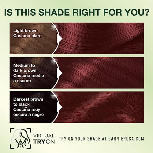 Garnier Hair Color Nutrisse Nourishing Creme, 362 Darkest Berry Burgundy (Raspberry Jam) Red Permanent Hair Dye, 2 Count (Packaging May Vary)