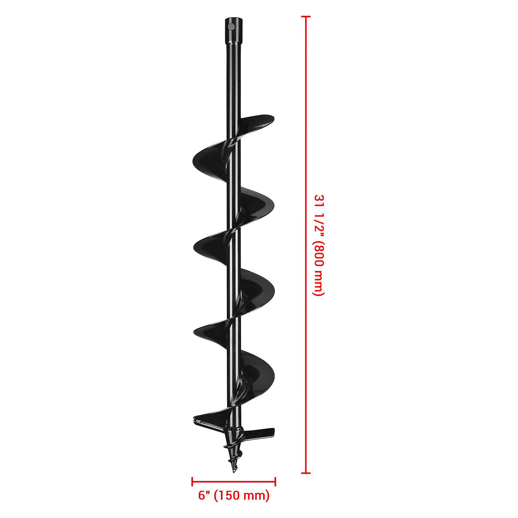 YesHom 6" Earth Auger Drill Bit for Planting Flower Fence Post Hole Digger Gardening DIY Projects