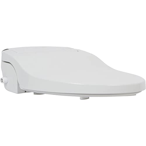 ALPHA BIDET JX Elongated Bidet Toilet Seat, White, Endless Warm Water, Rear and Front Wash, LED Light, Quiet Operation, Wireless Remote, Low Profile Sittable Lid, 3 Year Warranty (Elongated)