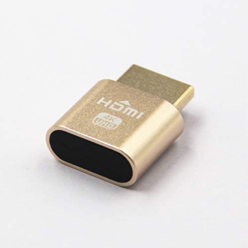 HDMI DDC EDID Dummy Plug,[3840x2160@60Hz New Generation] VGA Virtual Display Adapter Headless Ghost Display Emulator Lock Plate for Ethereum ETH ZEC BTC Mining