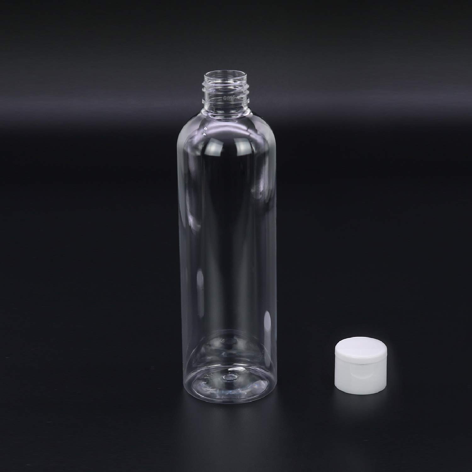 TRENDBOX 8oz/250ml Clear Bottles with Flip Cap Lid BPA-Free Travel Containers For Shampoos,Lotions and Massage Oils - 5 Pack