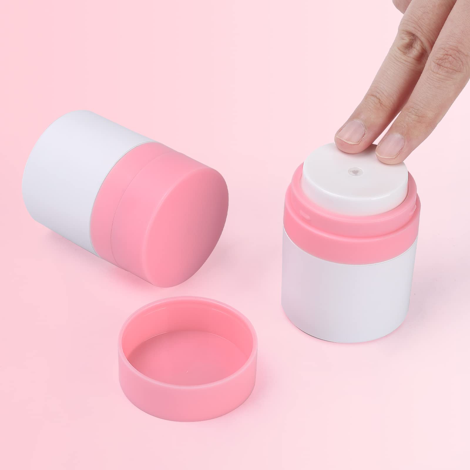 3 Pc Airless Pump Jar, Airless Pump Jars Sets, Containers for Toiletries, Lotion Dispenser, Moisturizer Container, Airless Pump Bottles, Small Containers, Drunk Elephant Container, Cosmetic Cream Jar