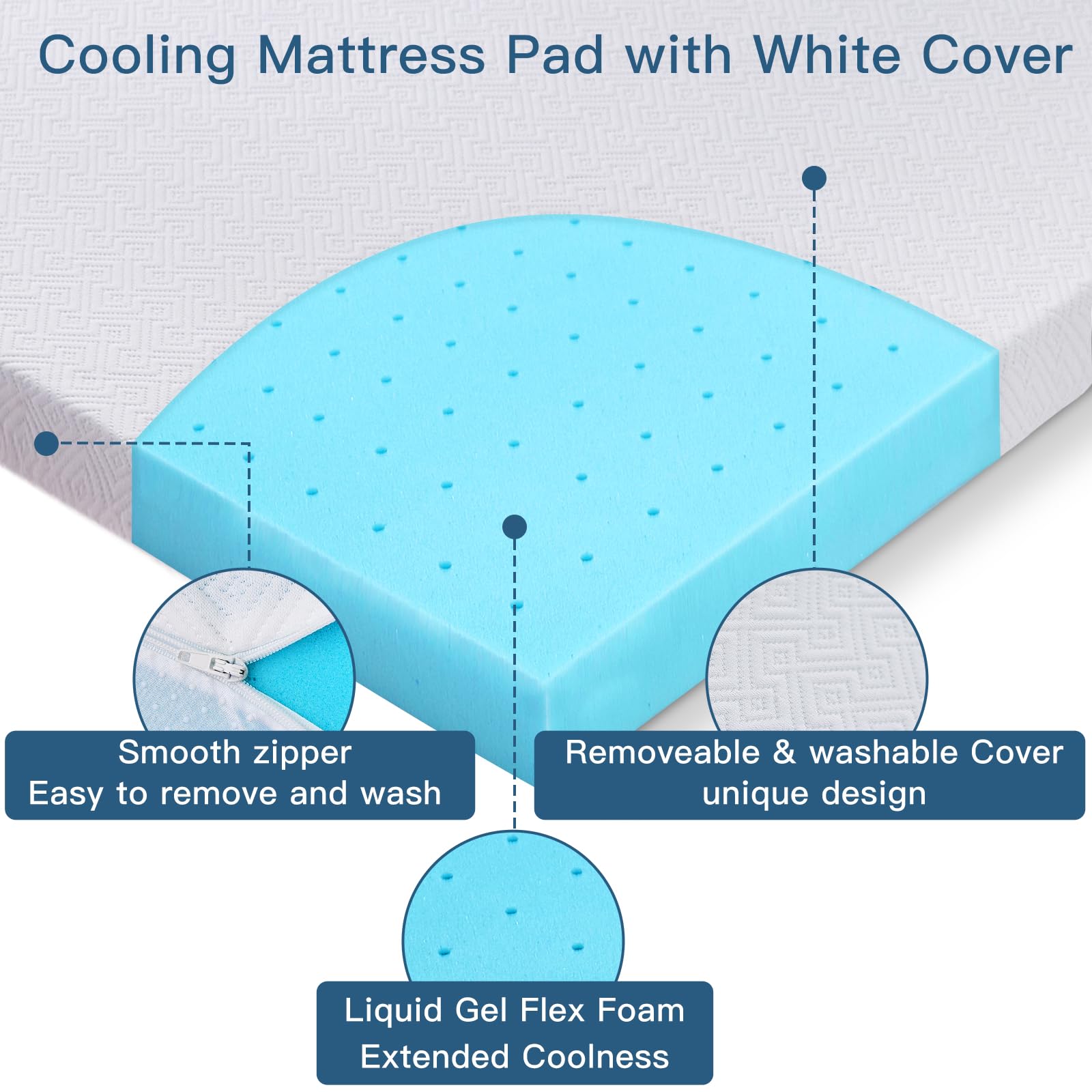 Airensky 2 Inch Memory Foam Mattress Topper,Cooling Gel Infused High Density Twin(39"x75") Topper with Removable Skin-Friendly Cover,Bed Topper for Pressure Relief Back Pain, CertiPUR-US Certified