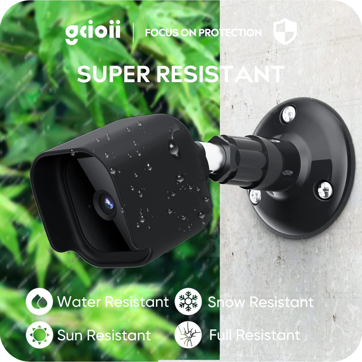Blink Mini Wall Mount Bracket with Protective Case,Weather Proof 360 Degree Protective Adjustable Indoor/Outdoor Small Mount(1 Pack Black,Camera not Included)