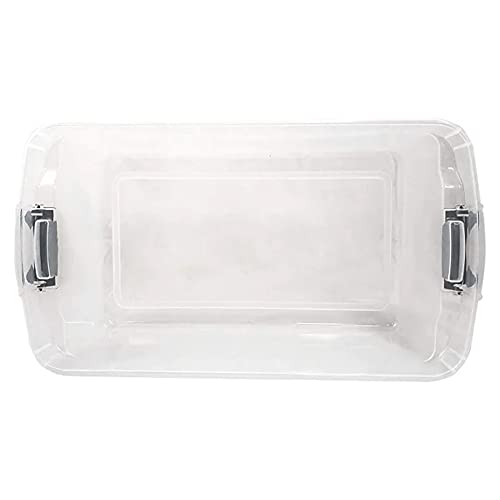 Homz 64 Quart Multipurpose Stackable Storage Container Tote Bins with Secure Latching Lids for Home and Office Organization, Clear (2 Pack)