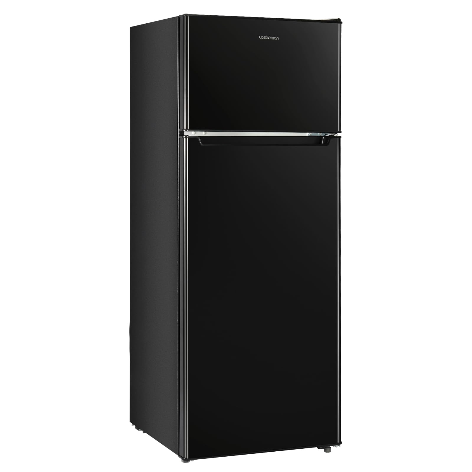Upstreman 7.7 Cu.Ft. Refrigerator with Freezer, Double Door Refrigerator, Adjustable Thermostat, Large Capacity, Reversible Door Swing, Refrigerator for Apartment, Office, Dorm, Black(BD75)