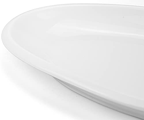 Yesland 2 Pack 14" Porcelain Large Oval Serving Plates, White Oval Serving Platters Dishes for Serving Food, Appetizers, Dessert, Meat, Sushi, Fish, Party