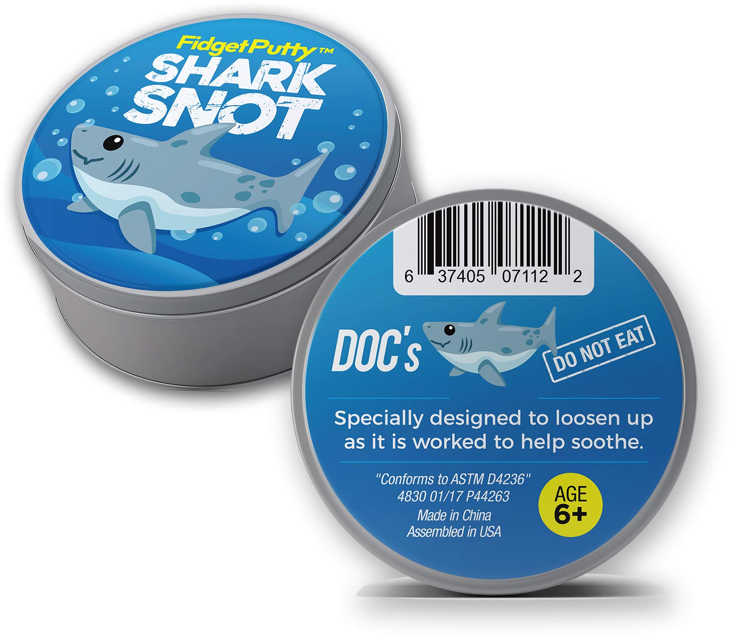 Gears Out Shark Snot Fidget Putty Stress Relief Cool Shark Ideas for Kids Stocking Stuffers for Boys and Girls Weird White Elephant Ideas Fidget Toys Blue Therapy Putty