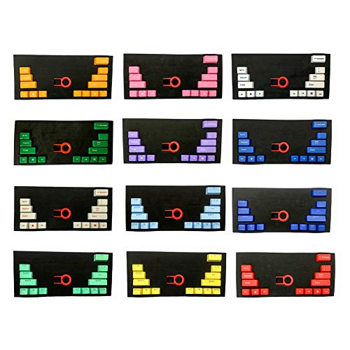 Meideli 14Pcs Gaming Keyboard Caps,Universal Keycaps for Mechanical Keyboard,PBT Clear ABS Color Matching Key Caps Replacement Orange White ABS