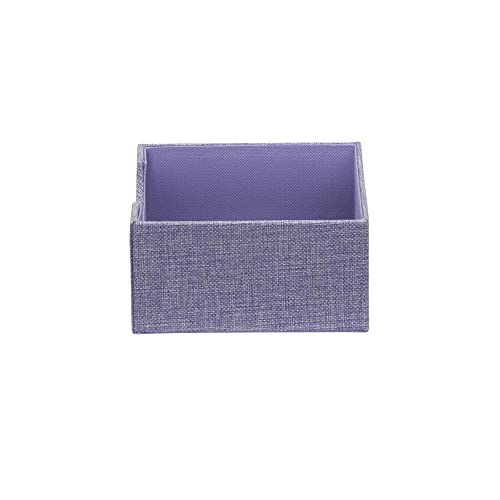 Household Essentials 2-Pack of Drawer Organizers, Sturdy Chipboard Wrapped In Soft Polyester Fabric, Stylish and Functional Storage Solution, 3β H x 6β W x 6β D, Iris