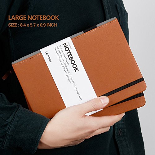 Grid Paper Notebook - Hardcover Classic Notebook with Pen Holder - Thick Premium Paper + Page Dividers Gifts 8.4 x 5.7 In