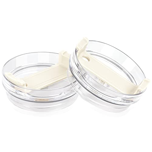 2Pcs Replacement 40oz Tumbler Lid Fit for stanley Quencher Adventure 40oz Tumbler (40 oz、white)