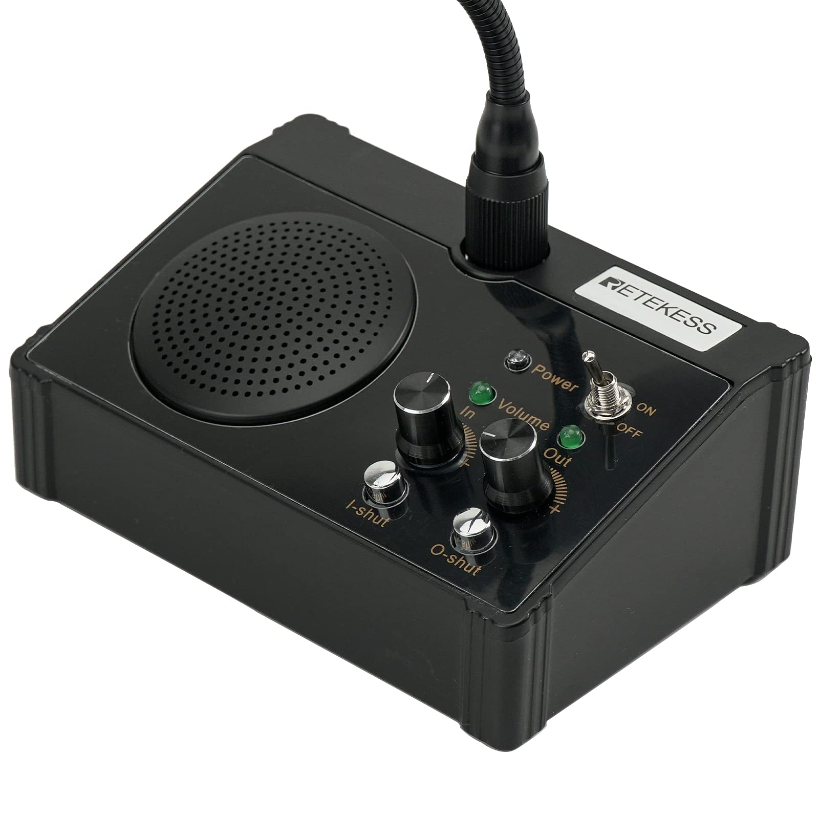 Retekess TW106 Window Intercom, Loud Speaker, Support External Microphone, Intercom System for Business, School, Hospital, Store