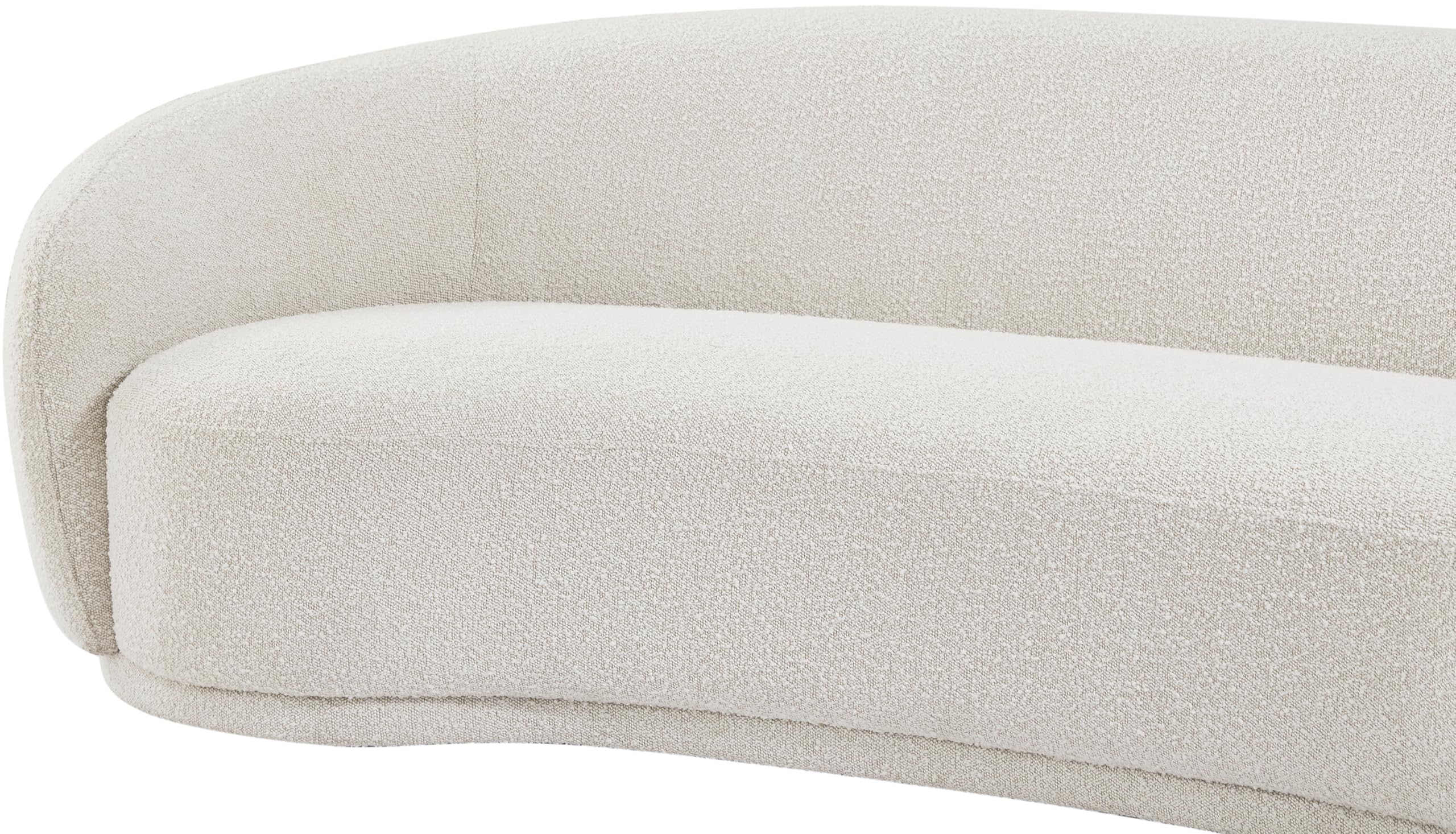 Meridian Furniture 693Cream-S Hyde Collection Modern | Contemporary Boucle Fabric Upholstered Sofa, Cream, 89.5" W x 38" D x 27.5" H