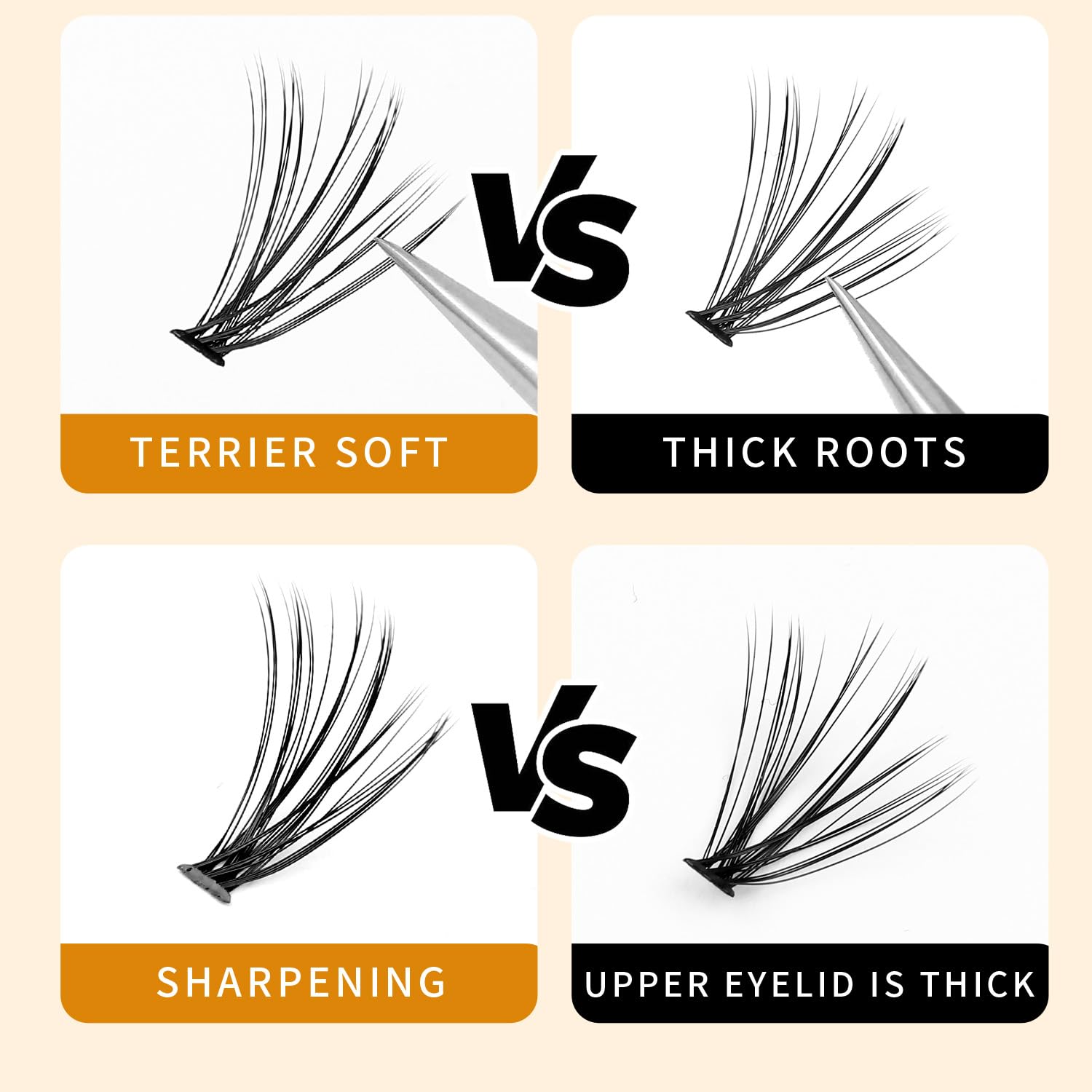 Vayator Eyelashes 10-12mm Mixed,12-14mm Mixed,14-16mm Mixed Mink Eyelashes Extension Natural Russian Volume Faux Eyelashes Individual Lashes Makeup Tools (20D-14mm-16mm Mixed)