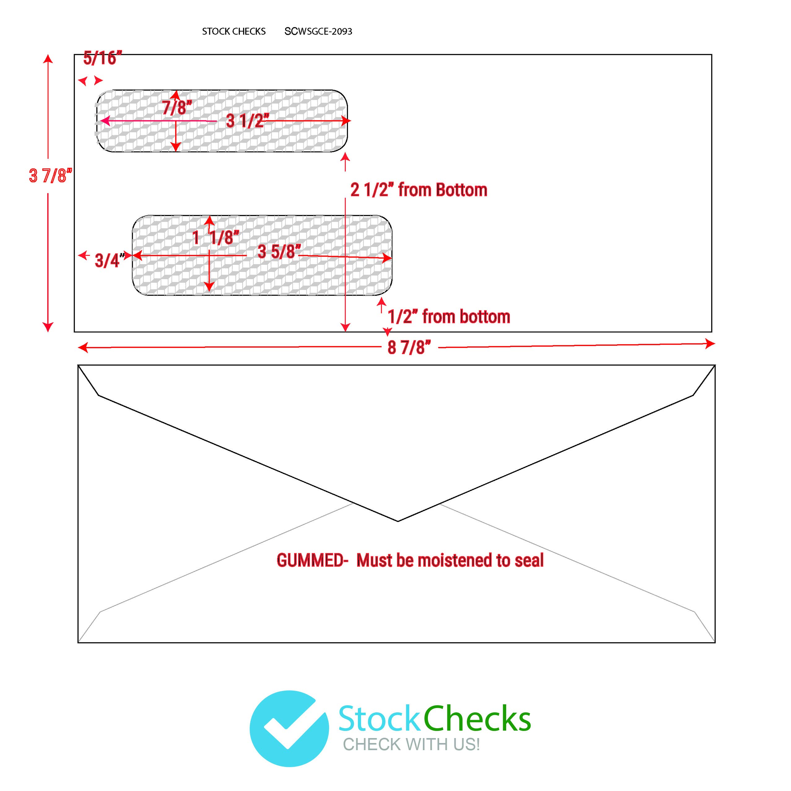 500ct, 9 Double Window Security Envelopes, Tinted, Gummed: Fits Software Compatible Check, Some Quicken, Quickbooks, Microsoft Money Checks, Quick Books, Intuit