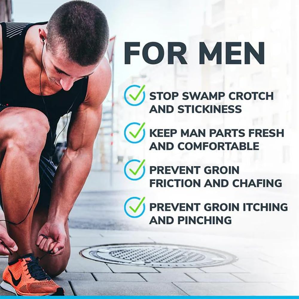 SweatBlock Super Fresh Body Powder Lotion Talc Free, Anti-Chafing, Deodorizing, Natural Ingredients - No Mess Body Powder Lotion for Men and Women - 4 fl oz.