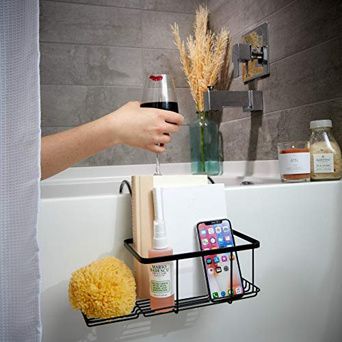 iDesign Metal Over the Bath Caddy Basket, The Everett Collection β 12.08β x 10.2β x 6.64β, Matte Black